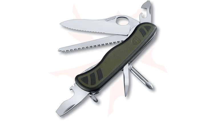 Victorinox Swiss Army One-Hand Soldier Standard Issue Multi-Tool, Olive ...