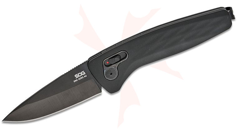 SOG One-Zero AU AUTO Folding Knife 3.11" S35VN Black TiNi Drop Point ...