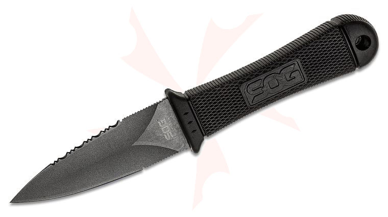 SOG Mini Pentagon Dagger 3.5" Plain and Serrated Edges, Kraton Handle ...