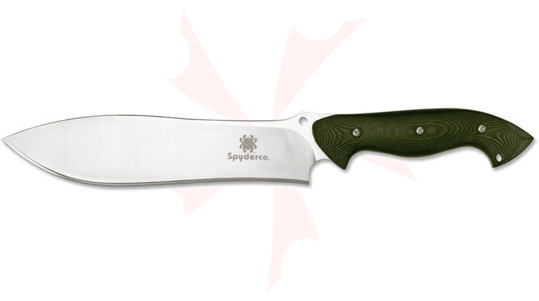 Spyderco Hossom Forester 9-1/8" Fixed Blade, Green Micarta Handles ...