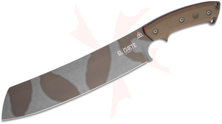 TOPS Knives El Chete Fixed 12" Midnight Bronze Camo Blade, Green/Black ...